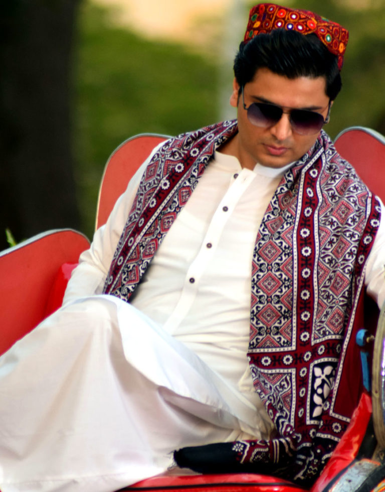 Pearl White Arabic Bosky Kameez Shalwar Suit - JHONUM