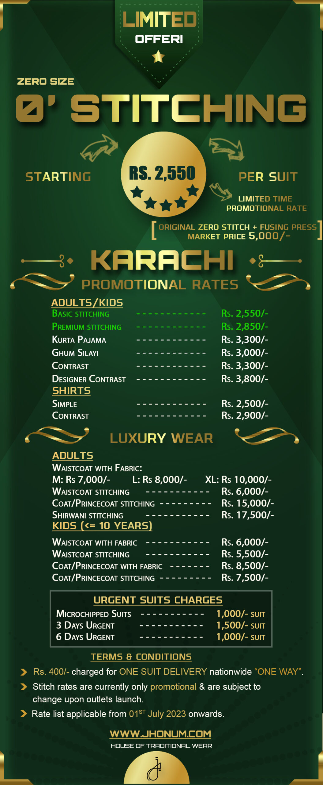 Custom Suit Pricing - JHONUM